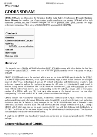 GDDR5 SDRAM : Notes | PDF