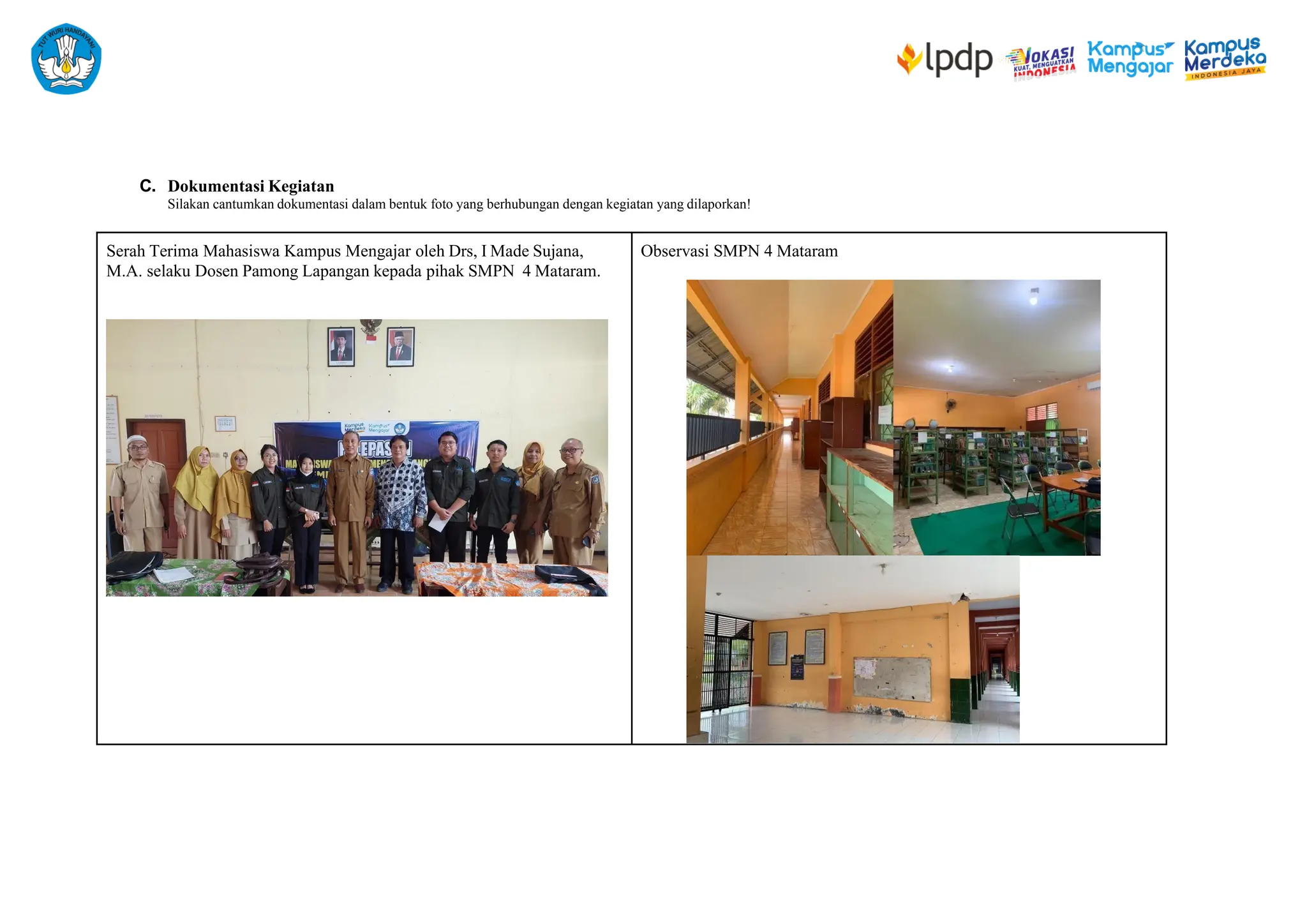 File Laporan Bulan Pertama Kampus Mengajar Angkatan 7 Oleh Kemendikbudristek Kampus Merdeka | PDF