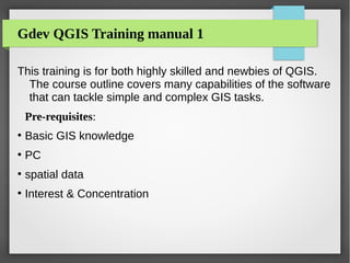QGIS training | PDF