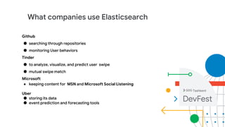 Gdg dev fest 2018 elasticsearch, how to use and when to use. | PPT