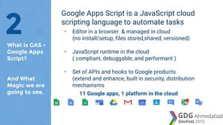 Extending Google Apps/Spreadsheet using Google Apps Script | PPT