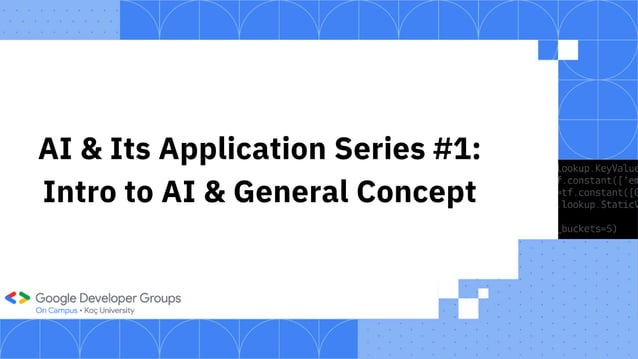 GDG on Campus Koç University ai workshop slide | PDF