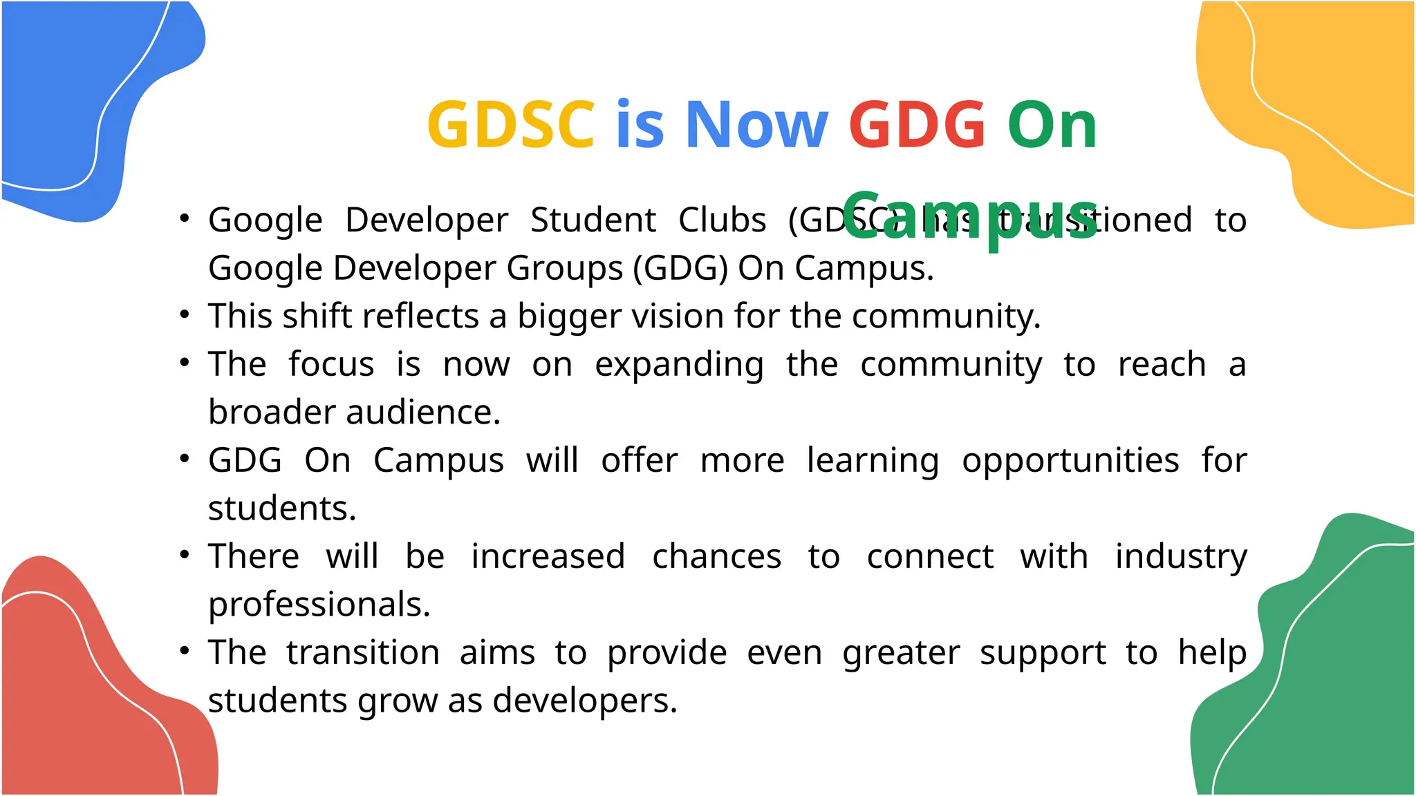 Google Developer Group(GDG) On Campus Info Session PPT 2024 | PPTX