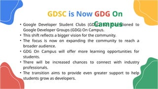Google Developer Group(GDG) On Campus Info Session PPT 2024 | PPTX