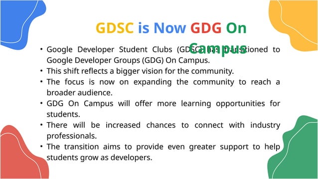 Google Developer Group(GDG) On Campus Info Session PPT 2024 | PPTX