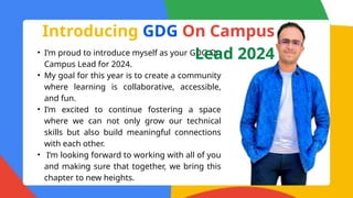 Google Developer Group(GDG) On Campus Info Session PPT 2024 | PPTX