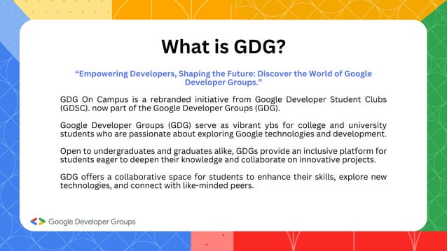 GDG Intro_GDGonCampusChitkaraUniversitypdf | PPT
