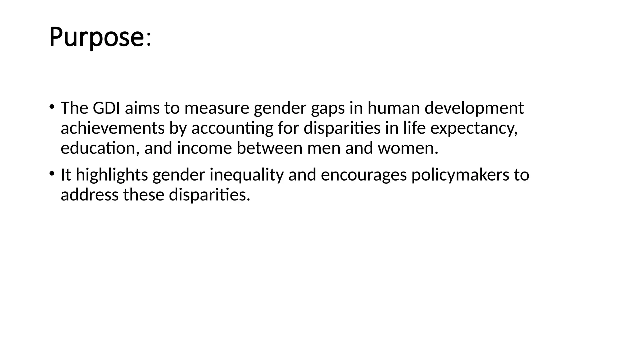 Gender Development Index (GDI): Measures, Categories | PPTX