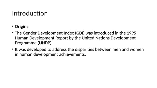 Gender Development Index (GDI): Measures, Categories | PPTX | Debated ...