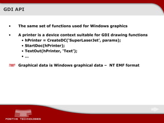 Intercepting Windows Printing by Modifying GDI Subsystem | PPT