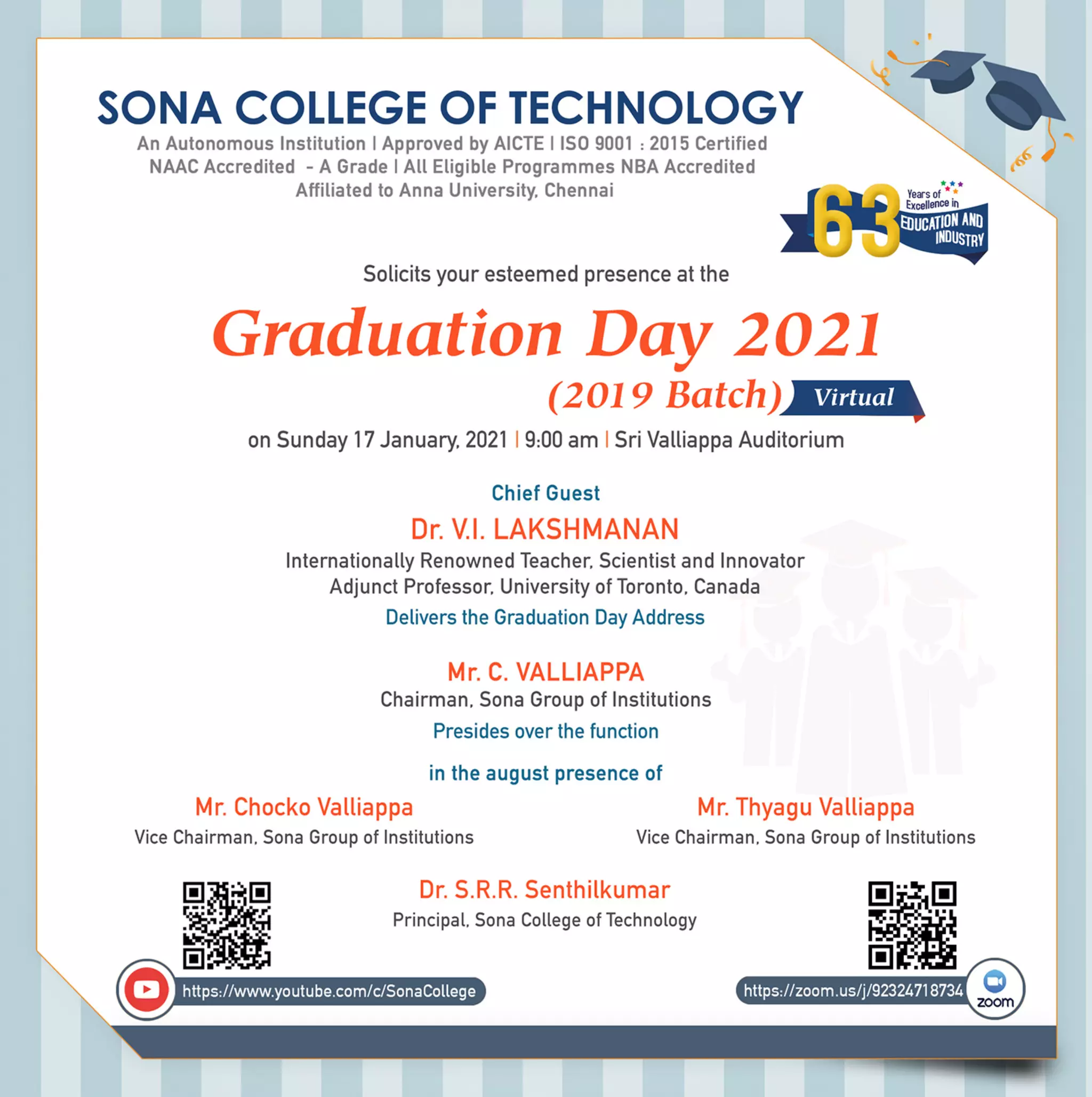 Graduation Day 2021, Sona College of Technology, Salem, Tamilnadu ...