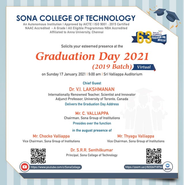 Graduation Day 2021, Sona College of Technology, Salem, Tamilnadu, India | PDF