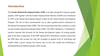 Gender related Development Index (GDI) | PPTX