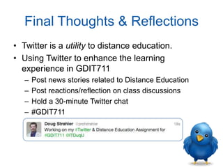 Twitter & Distance Learning | PPT