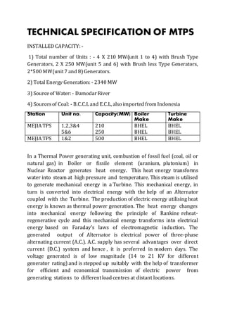 MEJIA THERMAL POWER STATION VT REPORT | DOCX