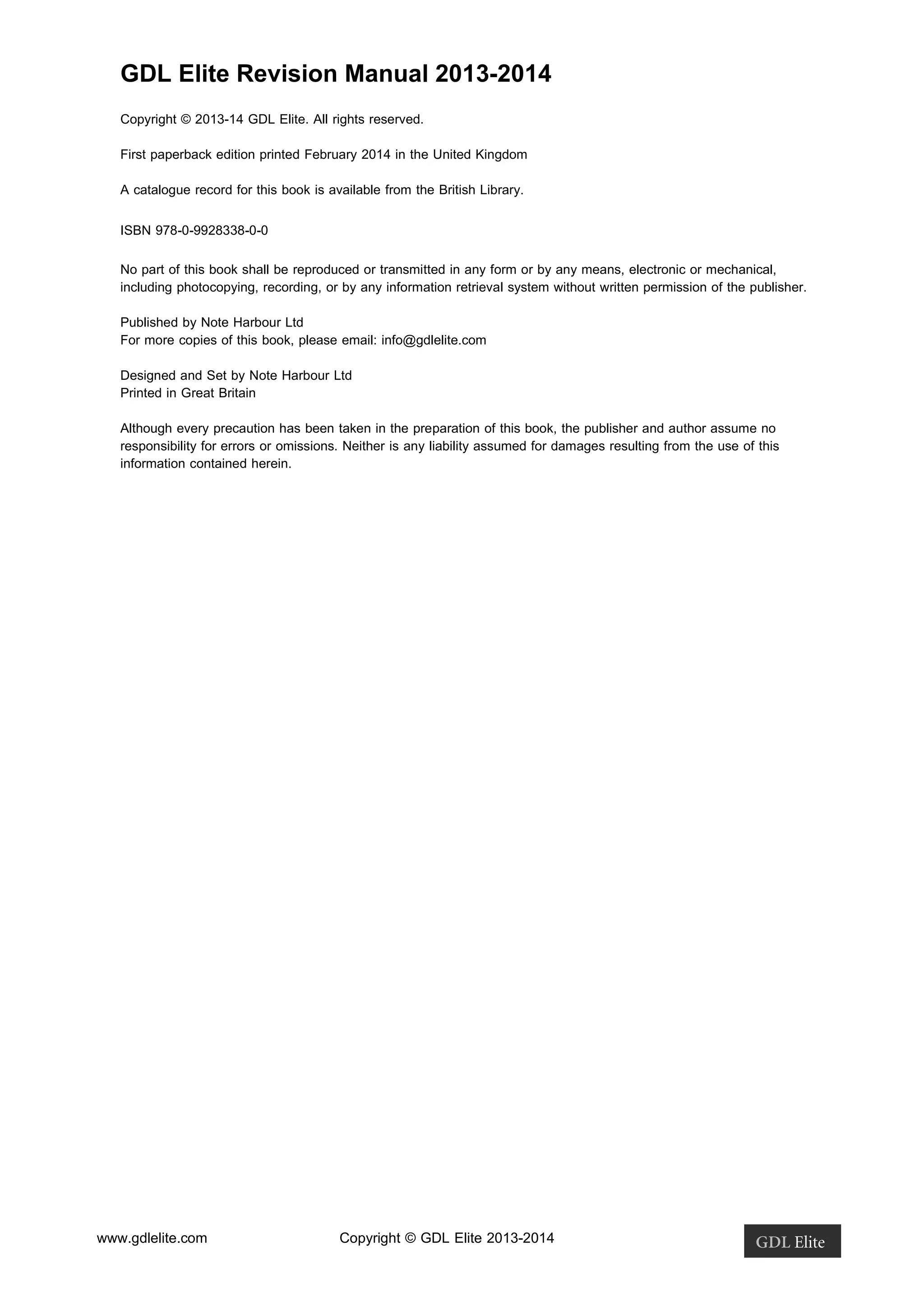 GDL Elite Revision Manual Sample | PDF