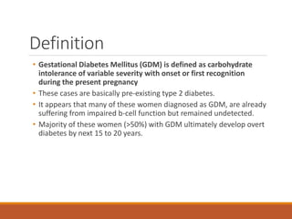 Introduction to Gestational Diabetes Mellitus | PPTX