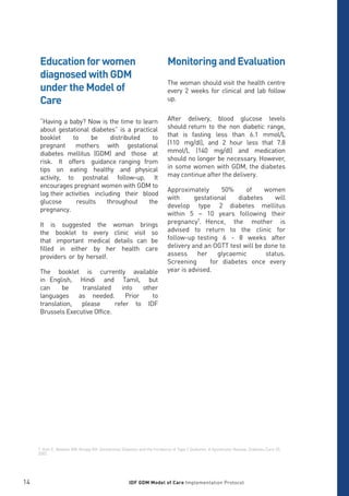 IDF GDM MODEL OF CARE IMPLEMENTATION PROTOCOL GUIDELINES FOR HEALTHCARE ...