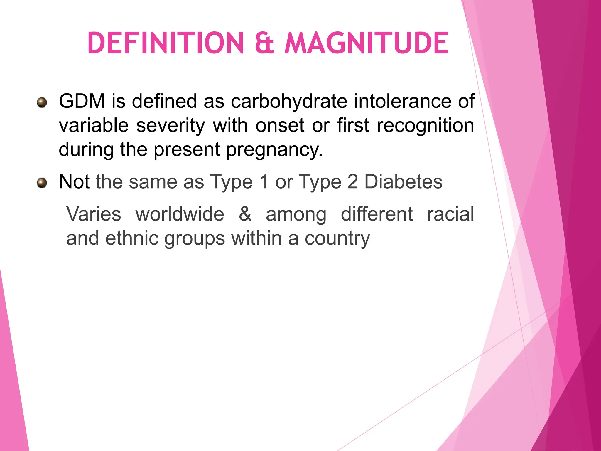 GDM_ gestational diabetes mellitus : gynecology & obstetrics | PPTX