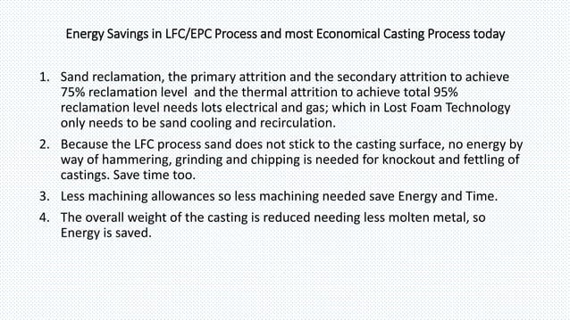 Lost Foam Casting (LFC) Process | PPTX | Chemistry | Science