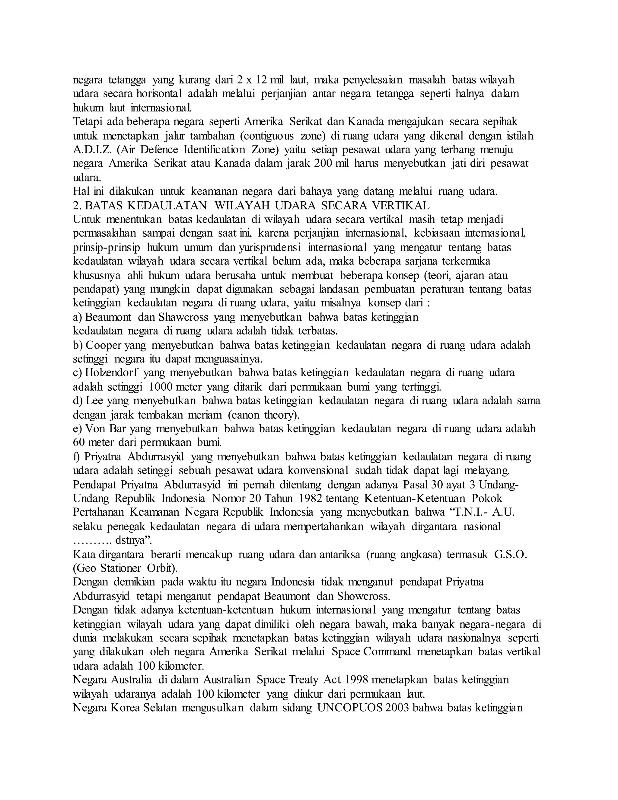 Menetapkan batas kedaulatan wilayah udara | PDF