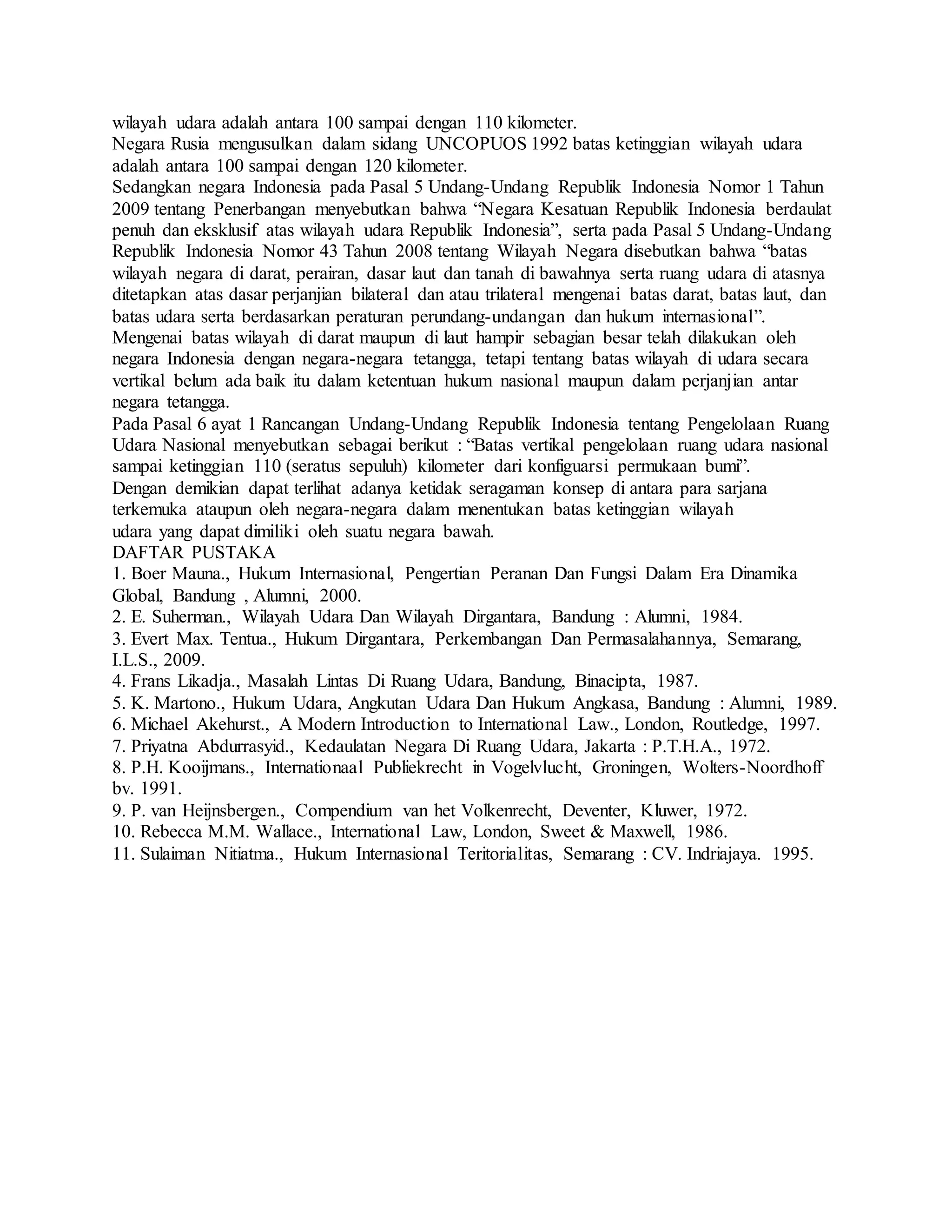 Menetapkan batas kedaulatan wilayah udara | PDF