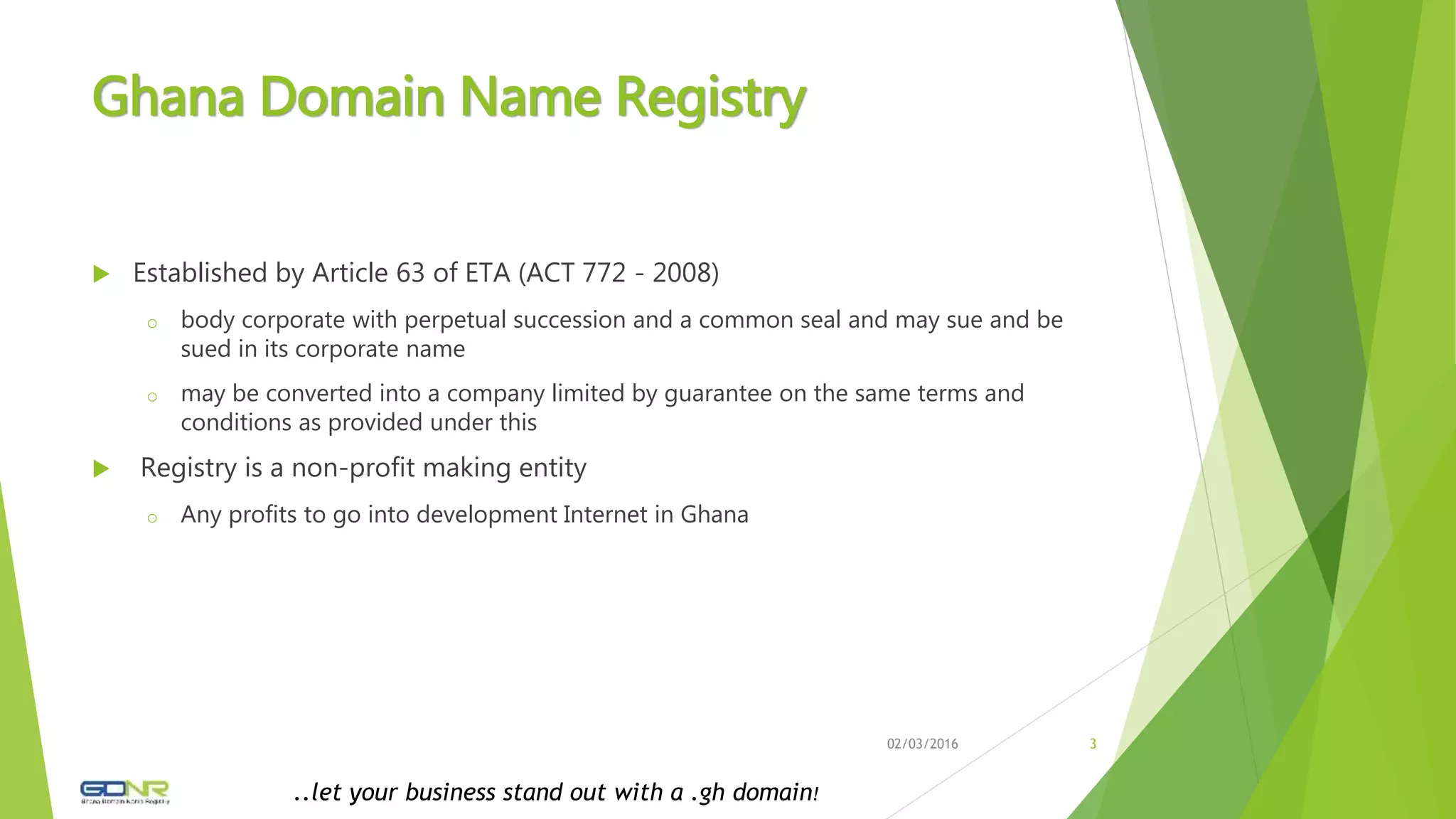 Ghana Domain Name Registry Establishment | PPTX
