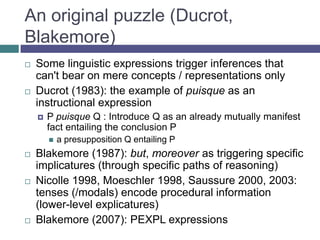 On some methodological issues in the conceptual-procedural distinction ...