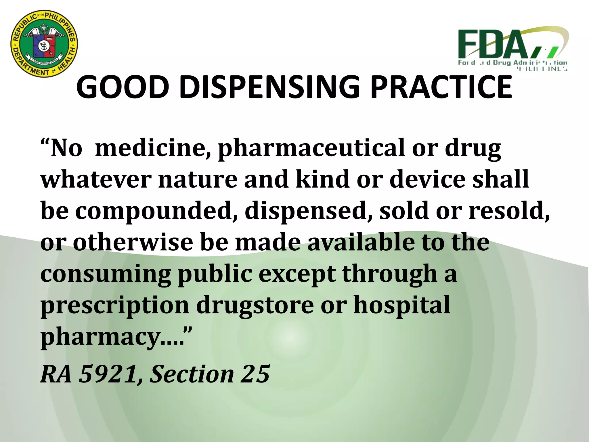 Good Dispensing Practice | PDF