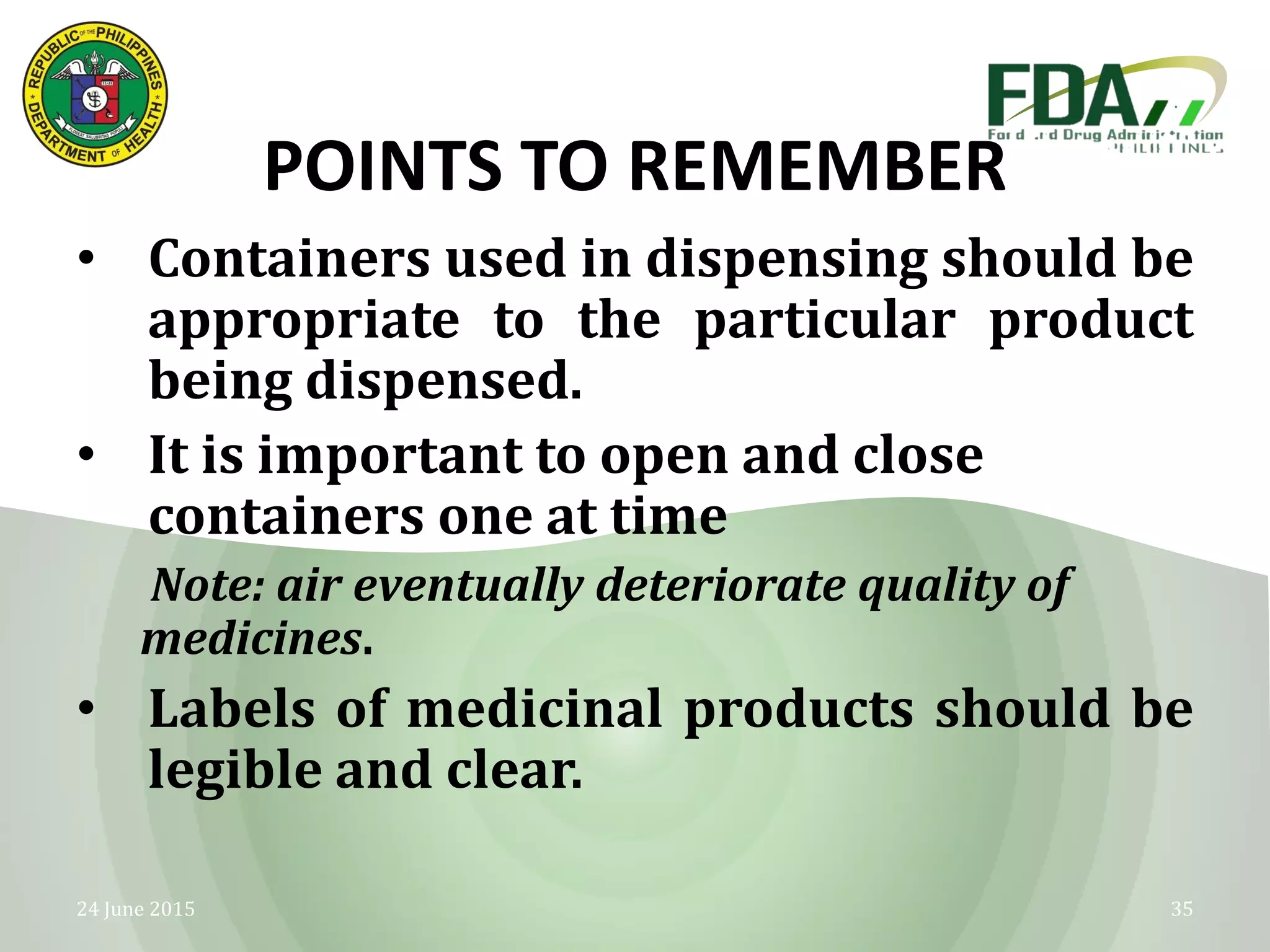 Good Dispensing Practice | PDF