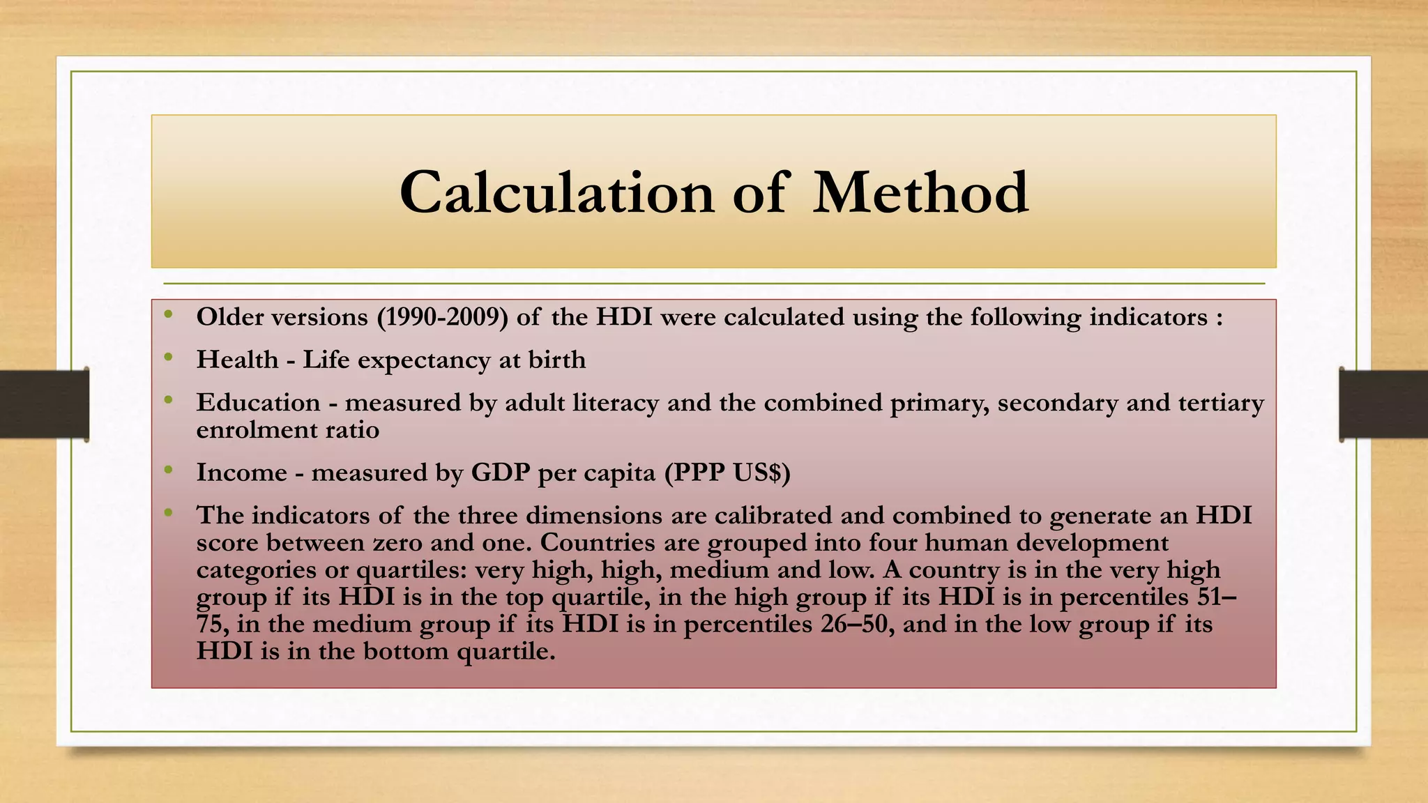 Human Development Index (HDI) Vs.(GDP) Gross Domestic Product | PPTX