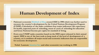 Human Development Index (HDI) Vs.(GDP) Gross Domestic Product | PPTX