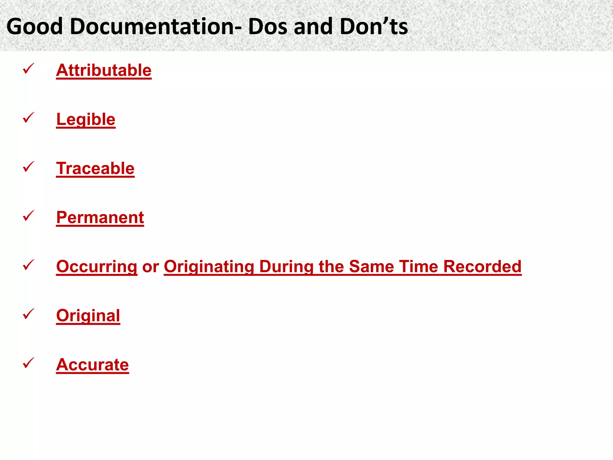 Good Documentation Practices -Do's and Don'ts- (GCP) | PPTX