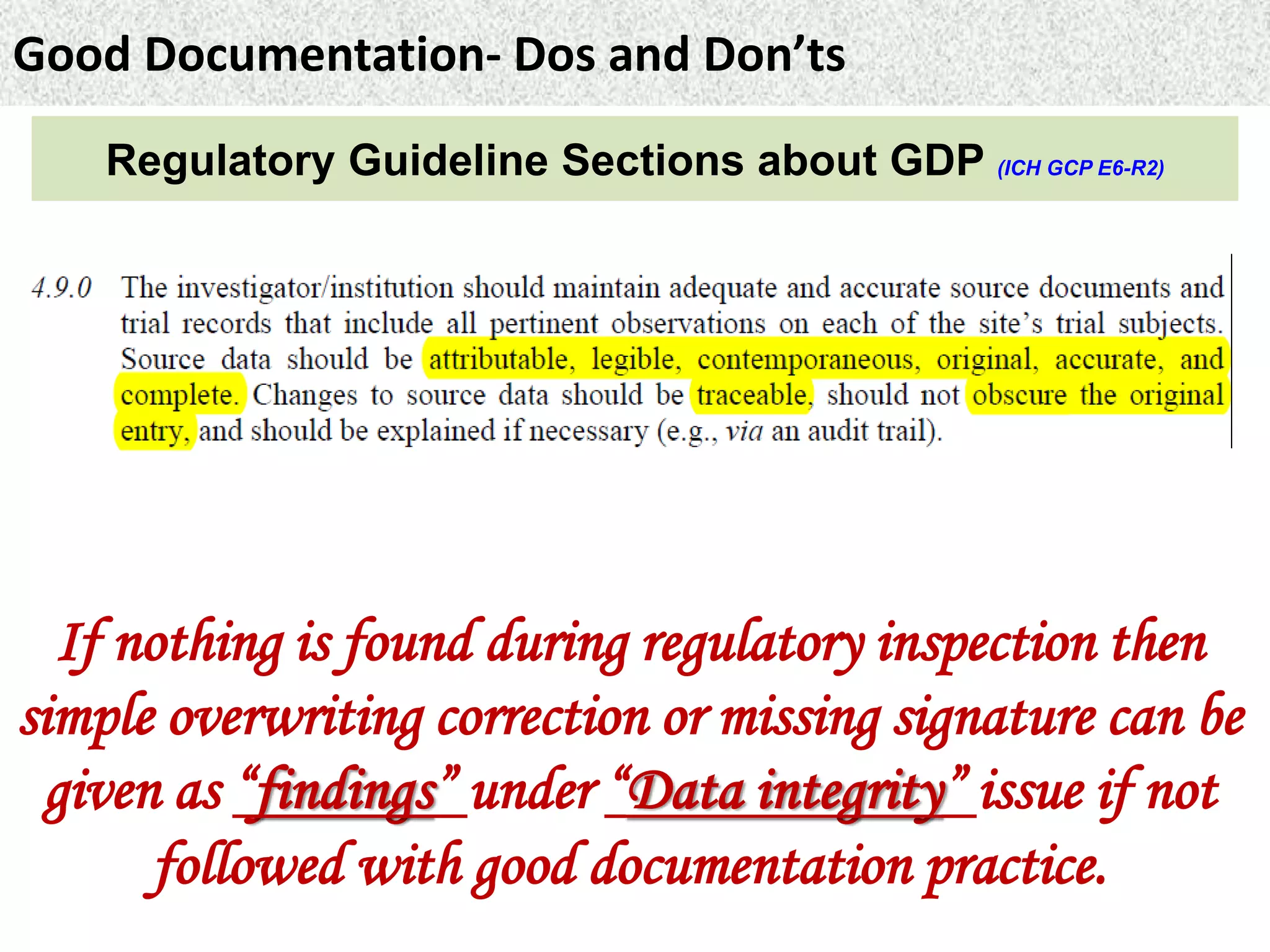 Good Documentation Practices Dos And Donts Gcp Ppt