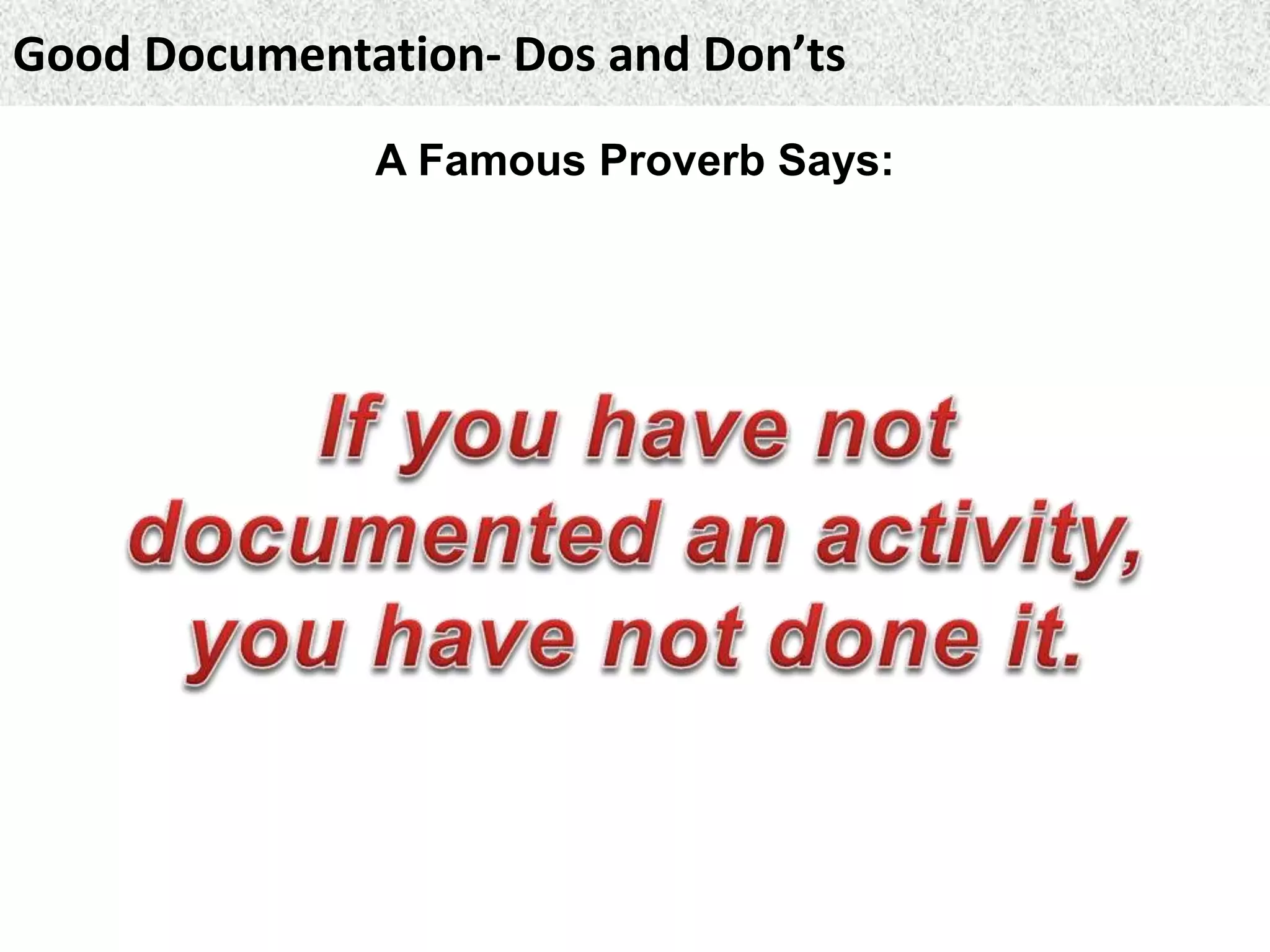 Good Documentation Practices Dos And Donts Gcp Ppt