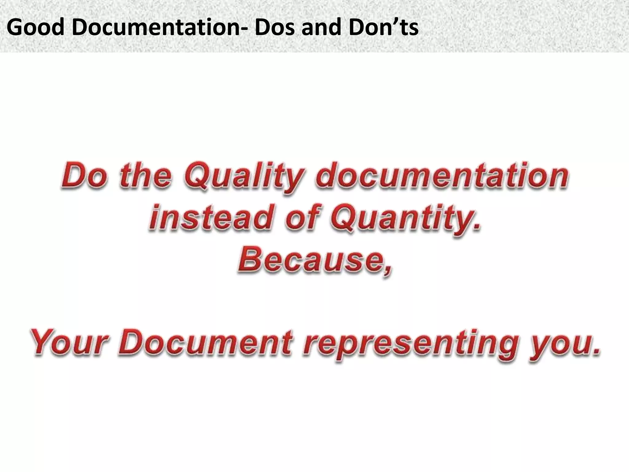 Good Documentation Practices Dos And Donts Gcp Ppt