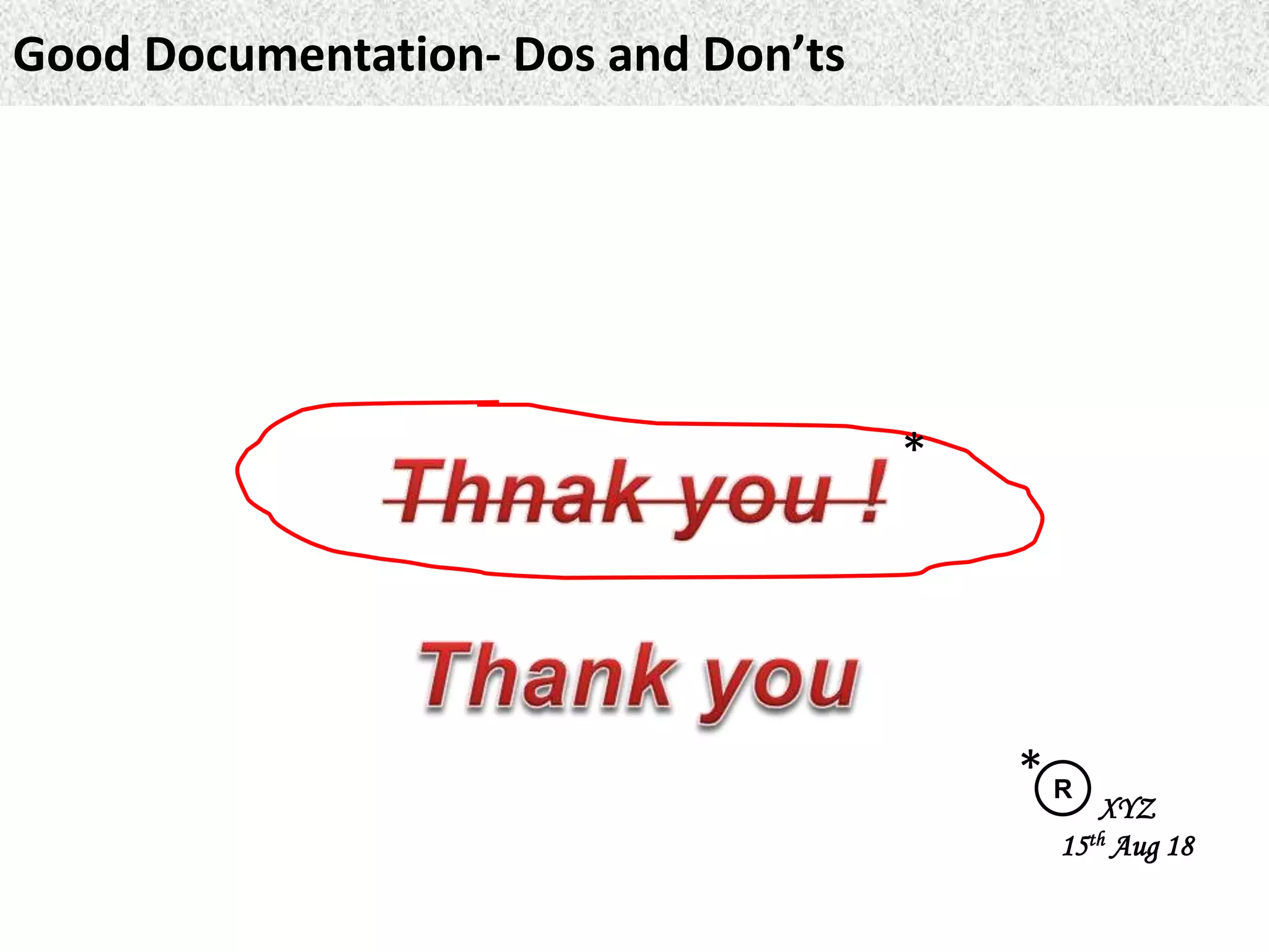 Good Documentation Practices -Do's and Don'ts- (GCP) | PPTX