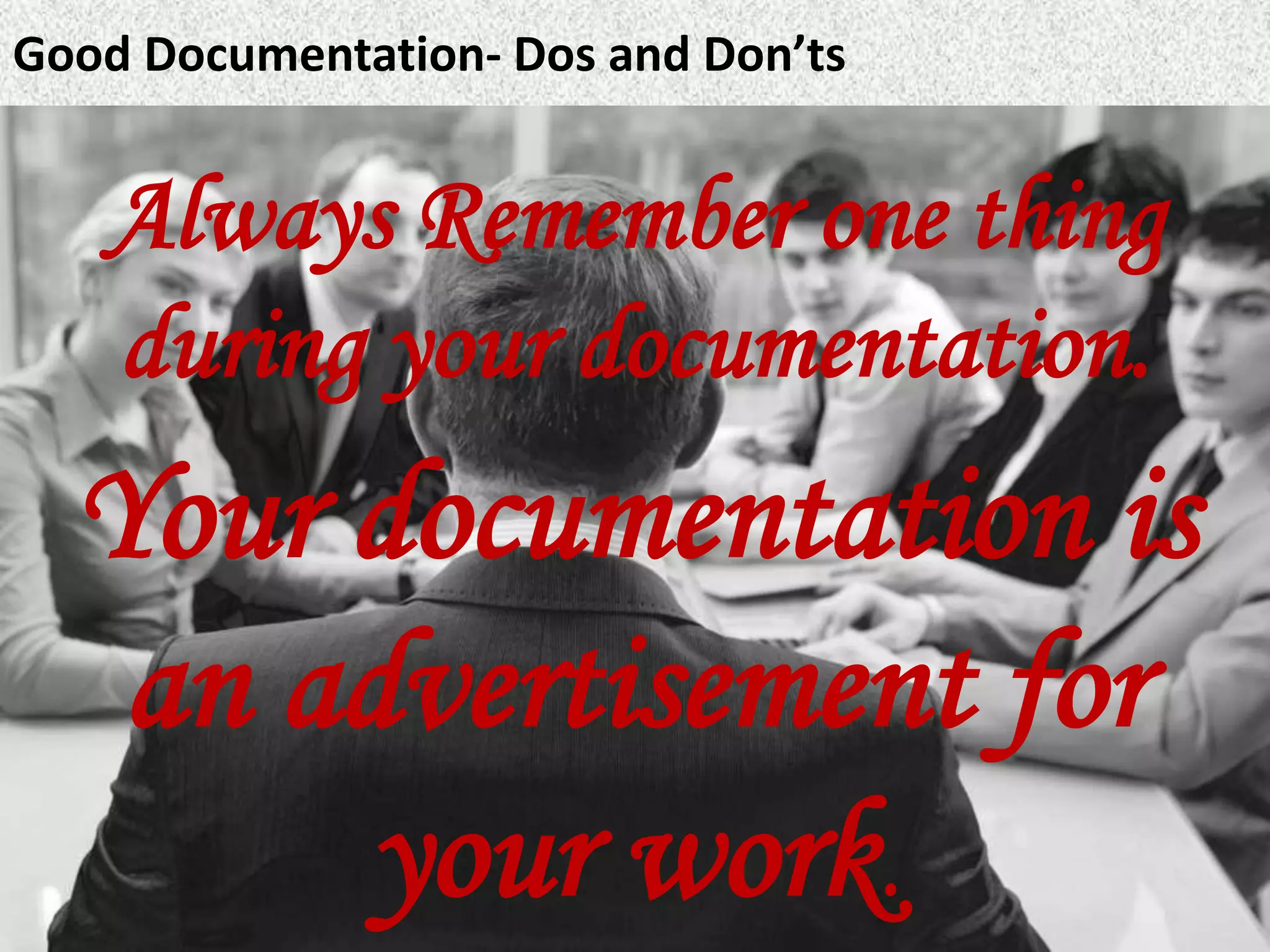 Good Documentation Practices -Do's and Don'ts- (GCP) | PPTX