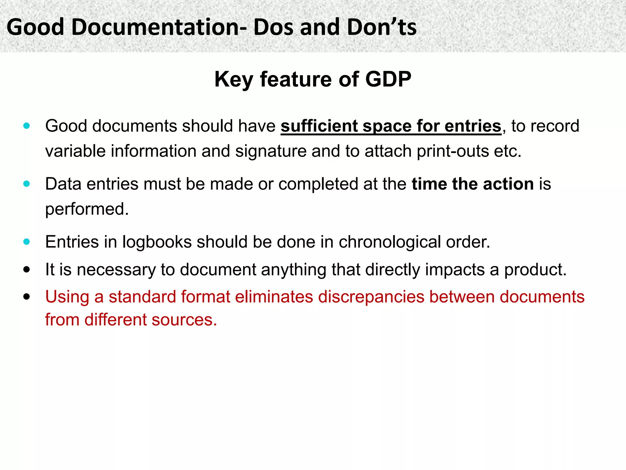 Good Documentation Practices -Do's and Don'ts- (GCP) | PPTX