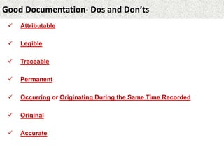 Good Documentation Practices -Do's and Don'ts- (GCP) | PPTX