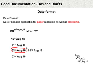 Good Documentation Practices -Do's and Don'ts- (GCP) | PPTX