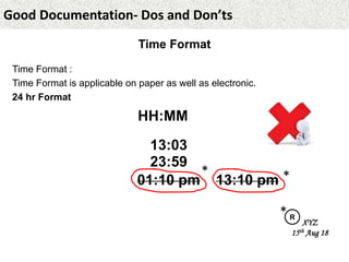 Good Documentation Practices -Do's and Don'ts- (GCP) | PPTX
