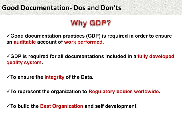 Good Documentation Practices -Do's and Don'ts- (GCP) | PPTX | Desktop Publishing | Computer ...