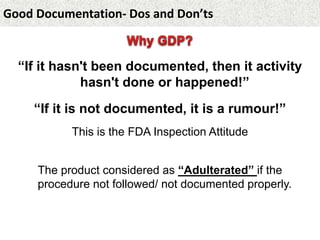 Good Documentation Practices -Do's and Don'ts- (GCP) | PPTX