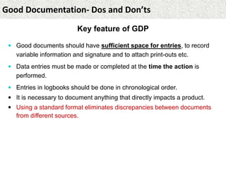 Good Documentation Practices -Do's and Don'ts- (GCP) | PPTX
