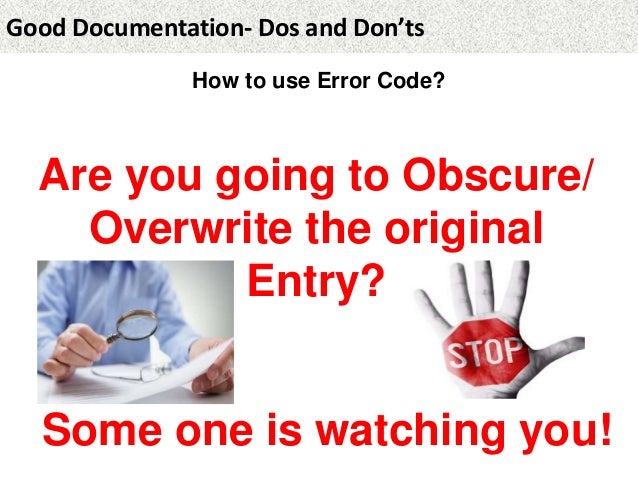 Good Documentation Practices -Do's and Don'ts- (GCP)