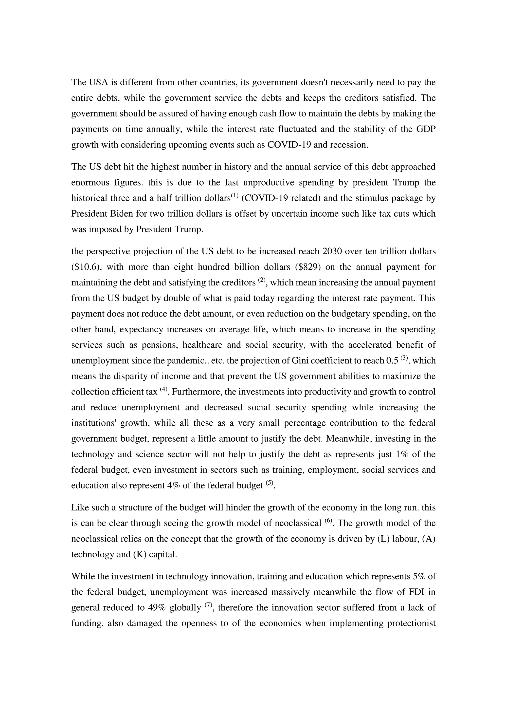 Haider Ellalee & Walid Y Alali; GDP Growth and the US Debt ...