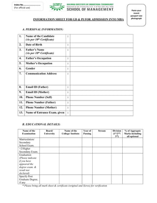 Group Discussion & PI Form Kittee university | PDF