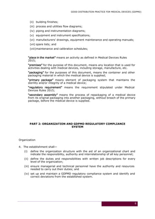 Good Distribution Practices For Medical Devices | PDF