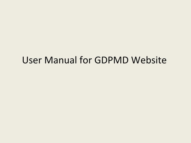 GDPMD user guide | PPT
